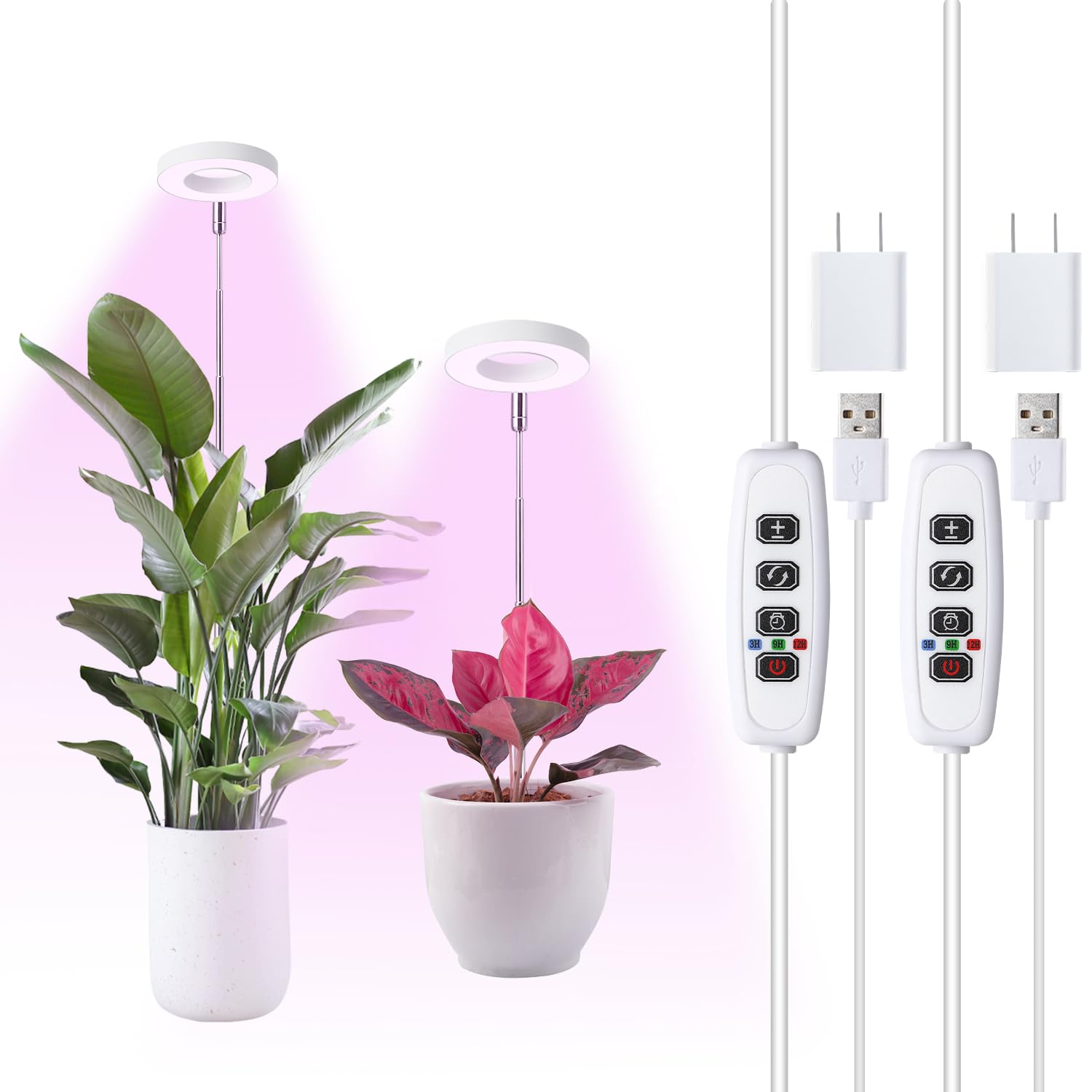 Snapklik.com : Halo Ring Grow Lights For Small Indoor Plants, Red+Blue ...