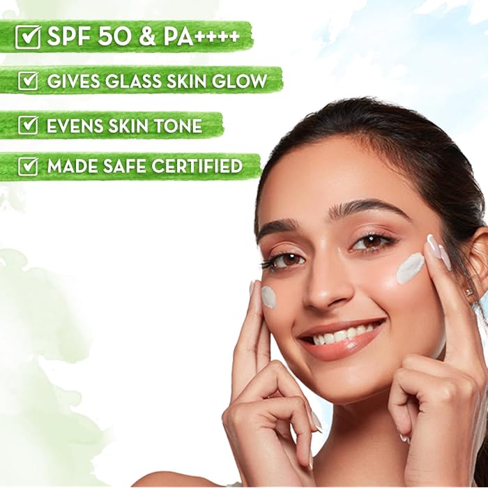 Mamaearth Rice Water Dewy Sunscreen with Rice Water & Niacinamide 50g ...