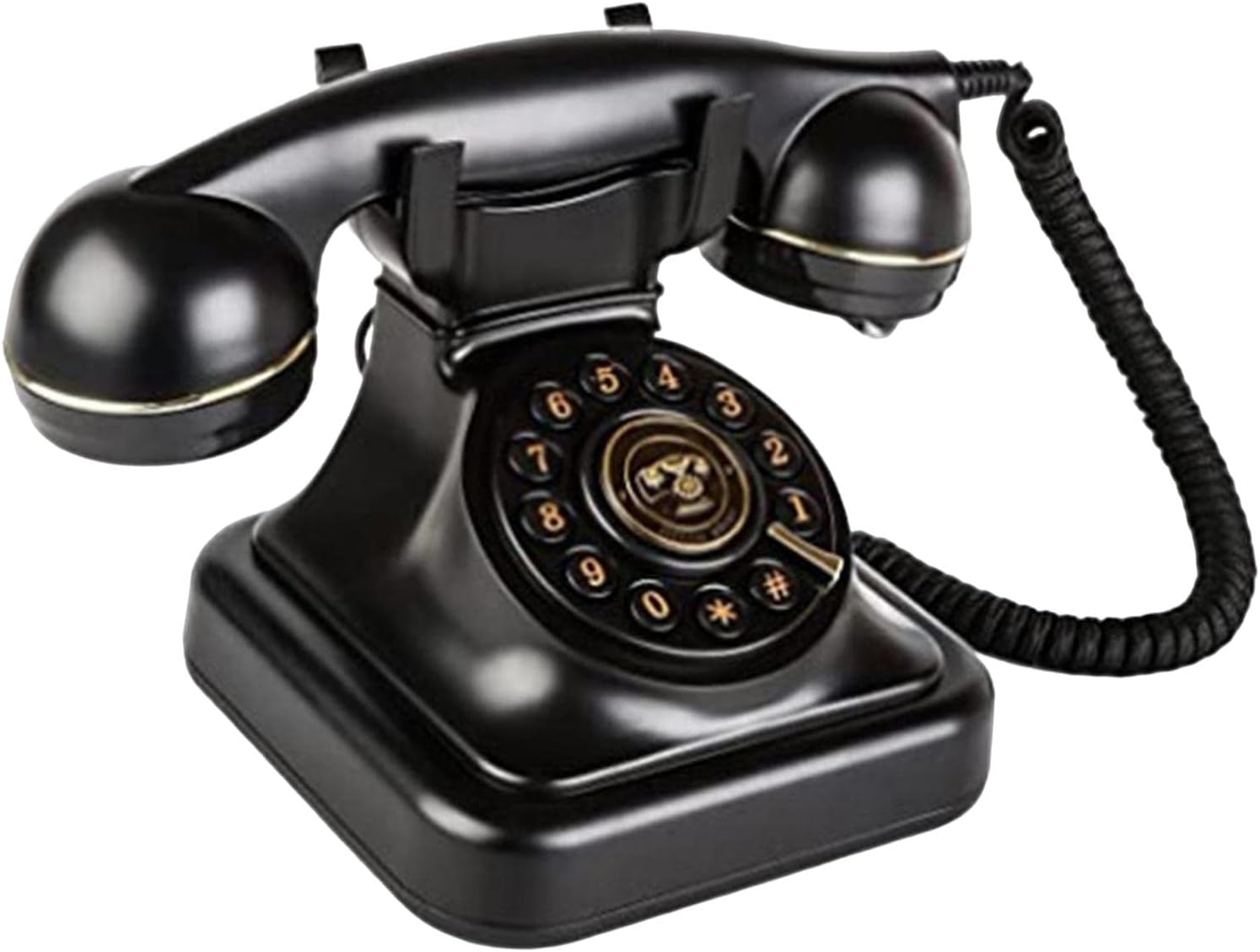 Telefone fixo retrô com fio, discagem de botão vintage, clássico, para ...