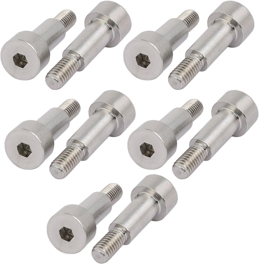 Amazon.com: uxcell 10pcs 304 Stainless Steel Hex Socket Shoulder Bolt ...