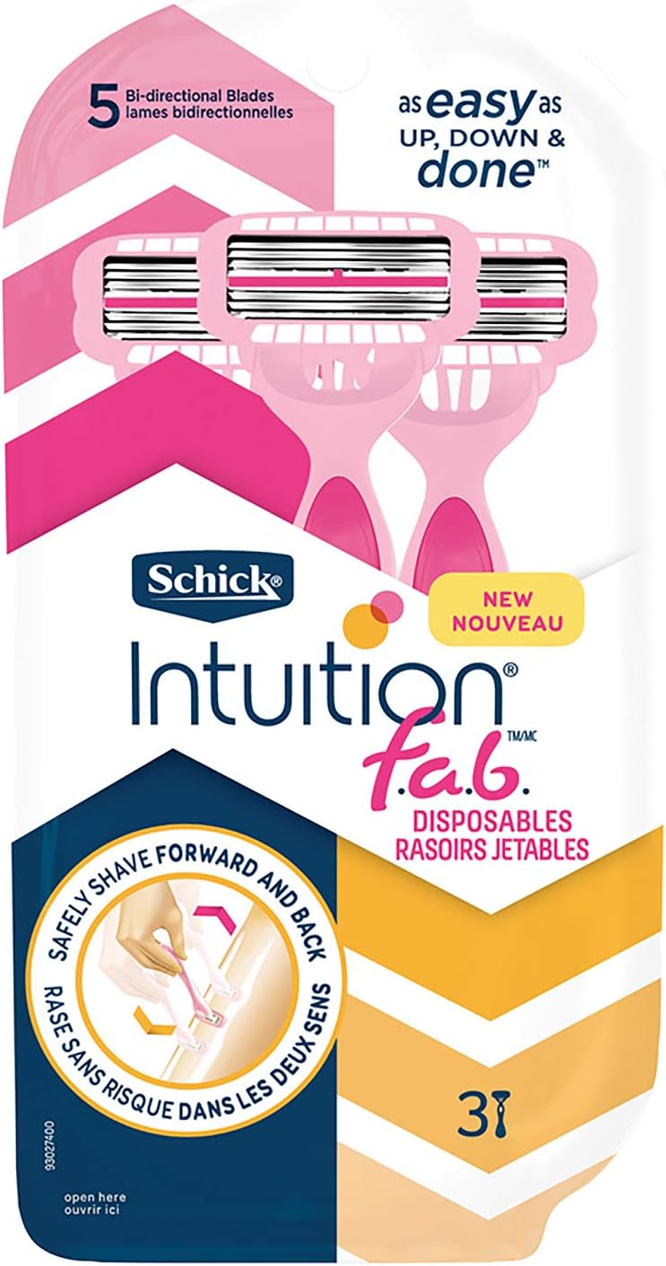 Amazon.com: Schick Intuition f.a.b Womens Bi-Directional Disposables ...