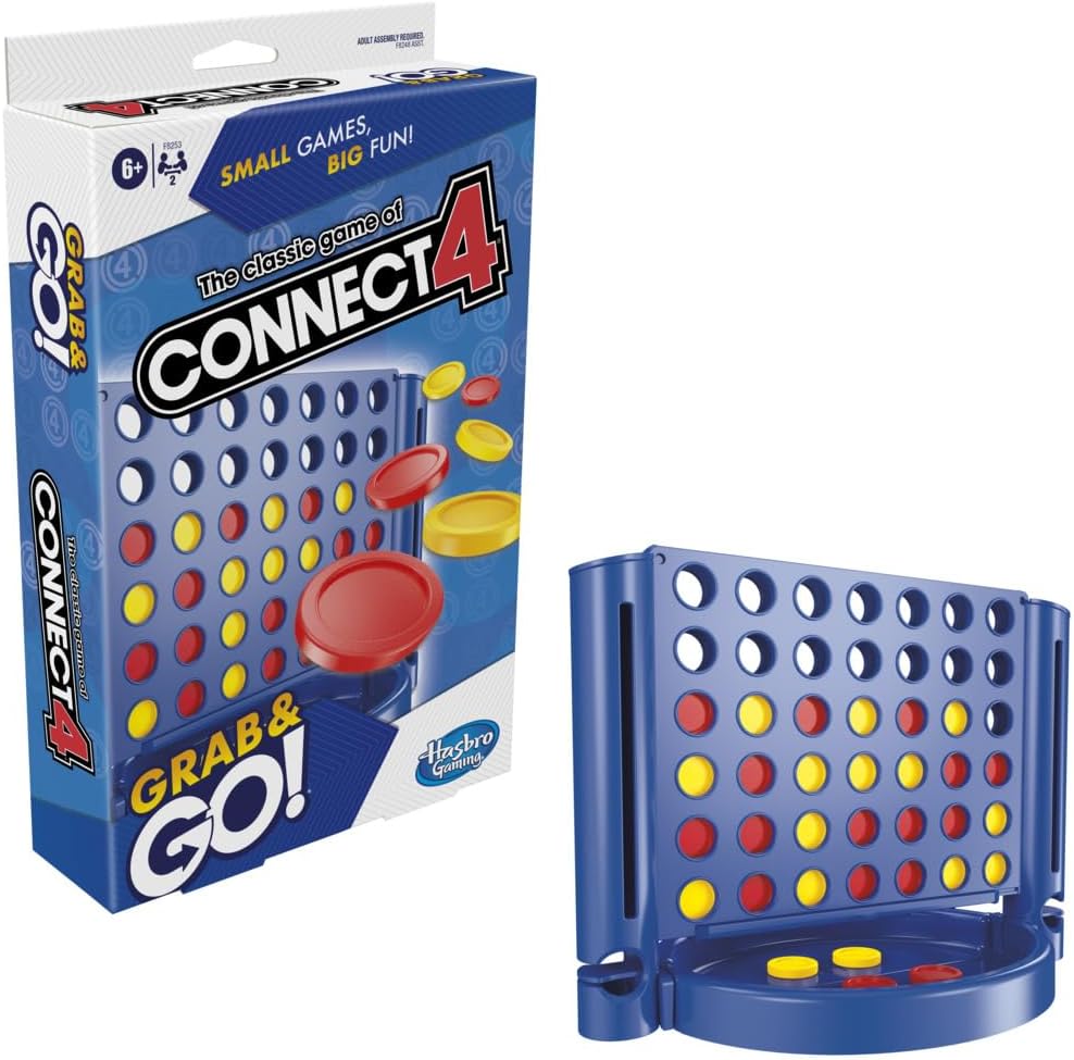 Amazon.com: Connect 4 Portable Game for Ages 6 and Up, Grab and Go, 2 ...