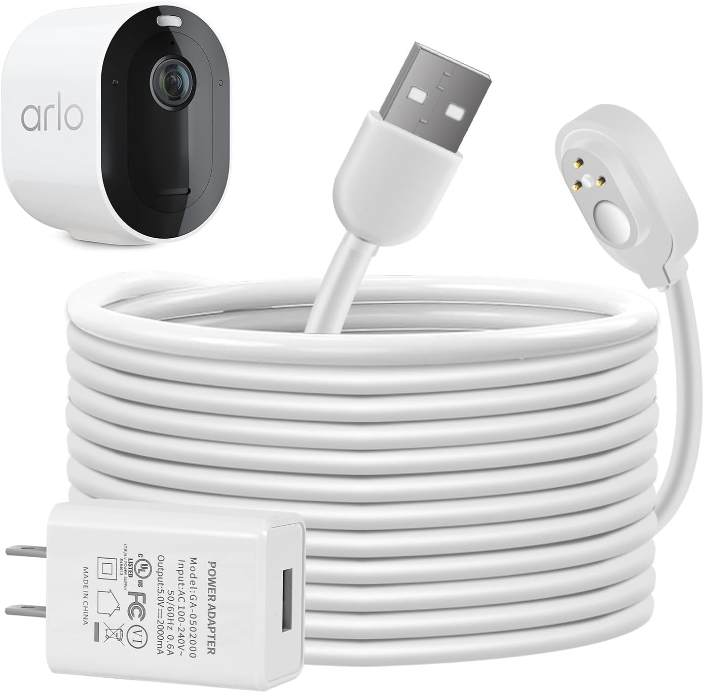 Amazon.com: Charge Cords 25ft for Arlo Weatherproof Indoor Outdoor ...