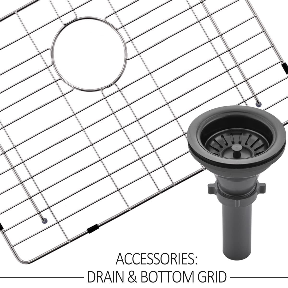 BoomHoze 26 x 20 x 10 Inch Drop-in Kitchen Sink Black Stainless Steel ...