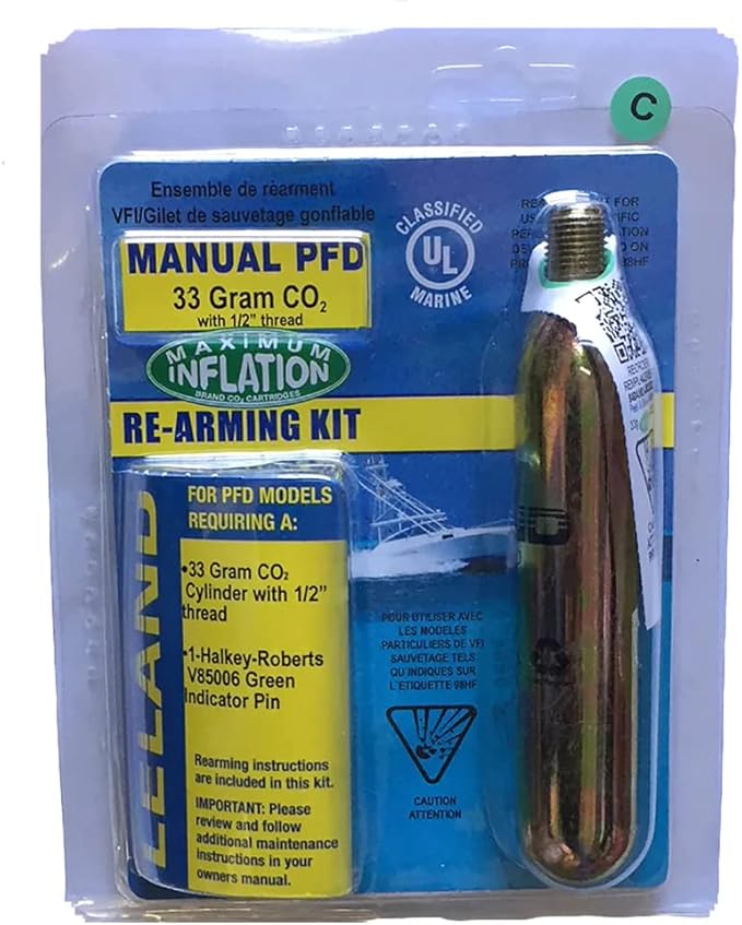 Leland 33 Gram CO2 Rearm Kit for Manual PFDs, 840AMU-85202Z