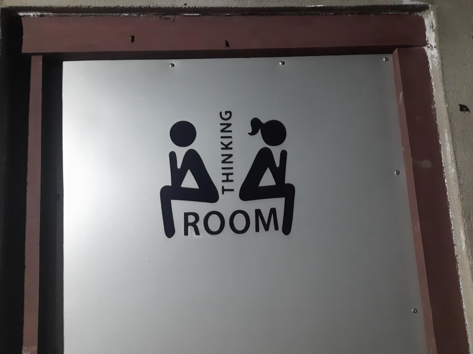 JNM Thinking PVC Vinyl Room Theme Bathroom/Toilet Door Sign Sticker ...