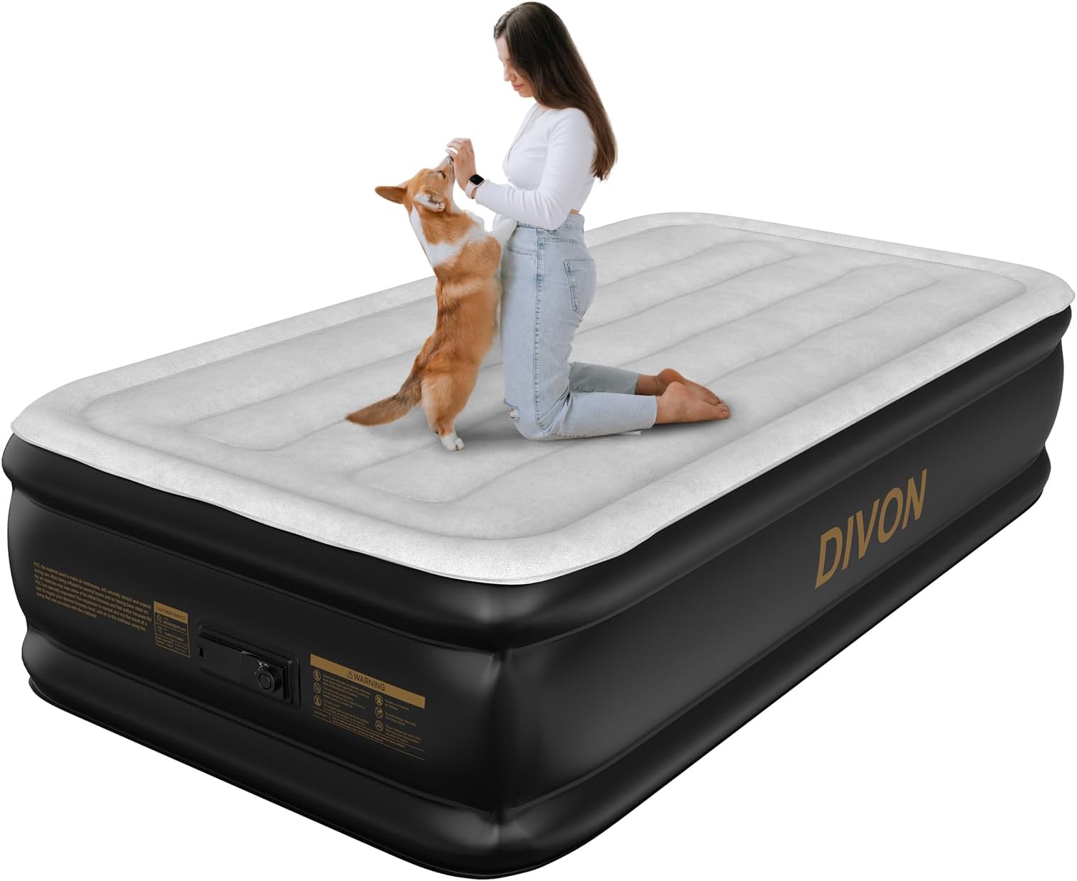 Amazon.com: Twin Air Mattress with Built-in Pump,18''Raised Blow Up ...
