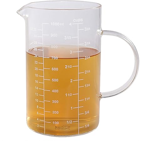 Amazon.com: KINNOSE Graduated Beaker Mug with Handle and Durable Bamboo ...