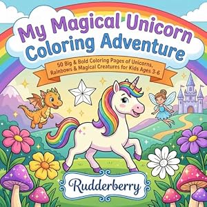 Unicorn Coloring Book for Kids Ages 3-6: 50 Big & Bold Easy Pages of ...