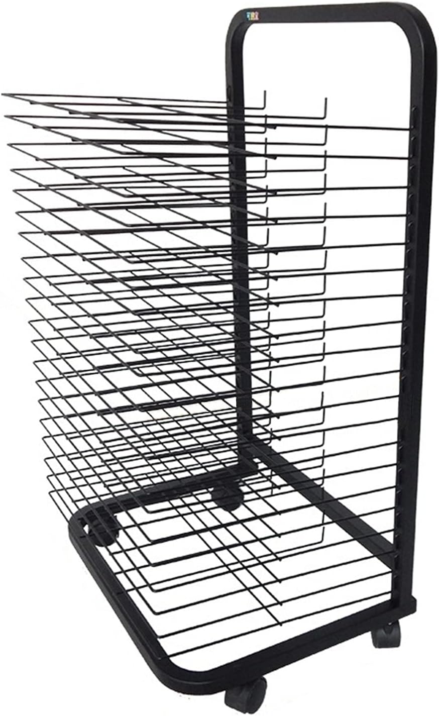 Amazon.com: Art Drying Rack on Wheels, 20 Wire Shelves, Mobile Art ...
