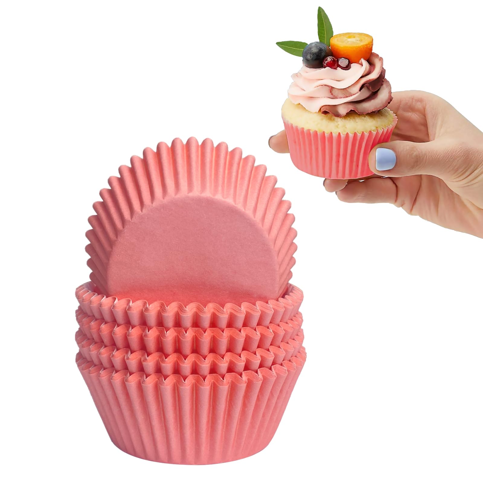 Amazon.com: Standard Pink Cupcake Liners 100 Pcs:Pink Cupcake Muffin ...