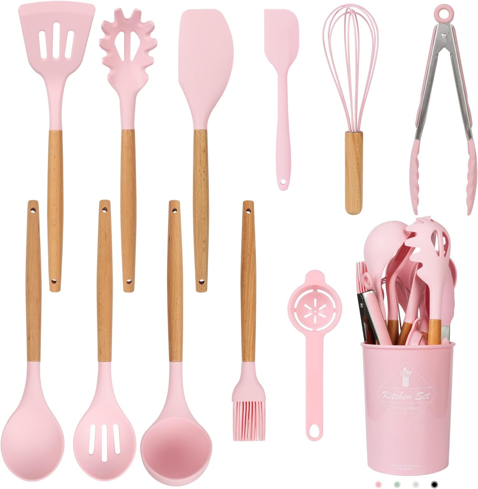 Amazon.com: RGMA VILLAGE 12Pc Silicone Kitchen Utensils Set with Holder ...
