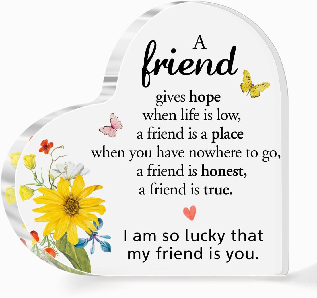 Amazon.com: So Lucky My Friend is You Sign Acrylic Heart Plaque Gifts ...