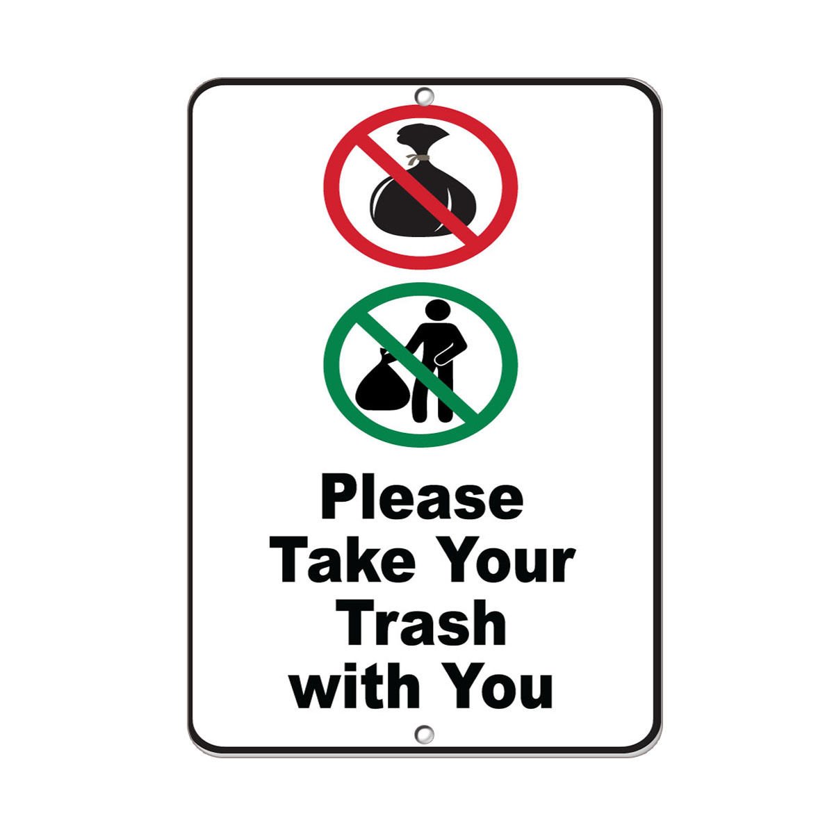 Amazon.com: Please Take Your Trash with You Activity Sign Label Vinyl ...