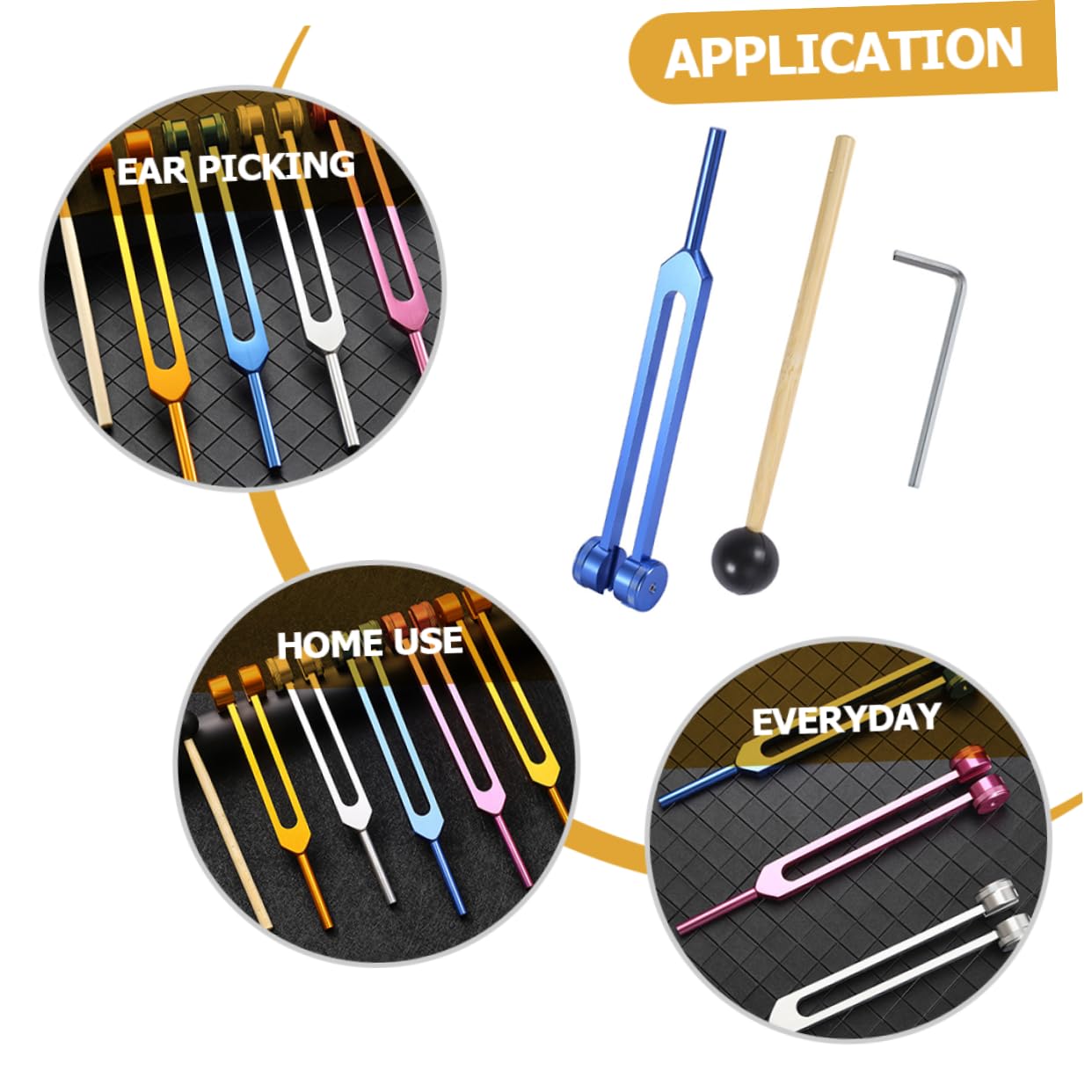 Snapklik.com : 1 Set Ear Tuning Fork Harmoniums Tuning Fork Meditation ...