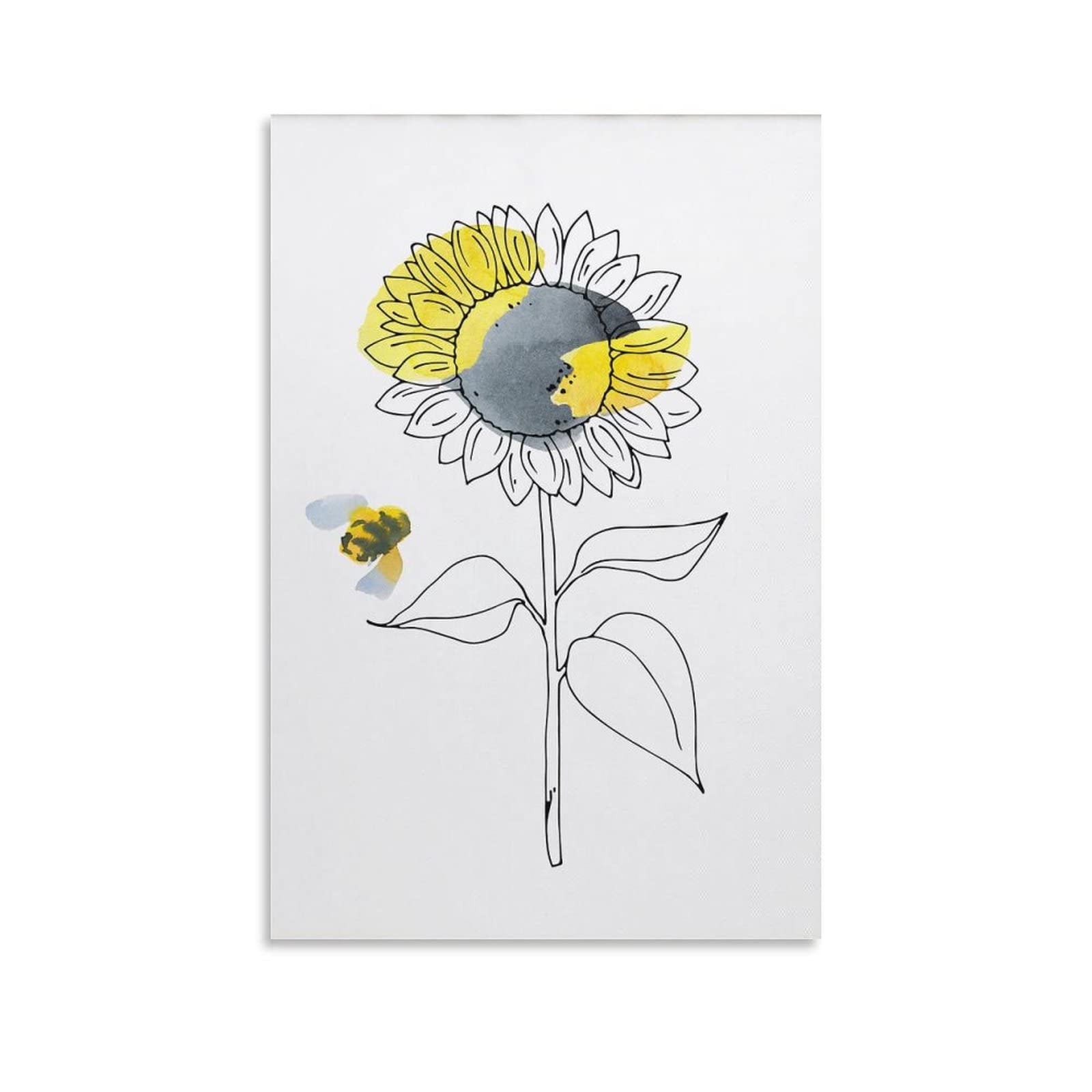 Simple Sunflower Line Drawing