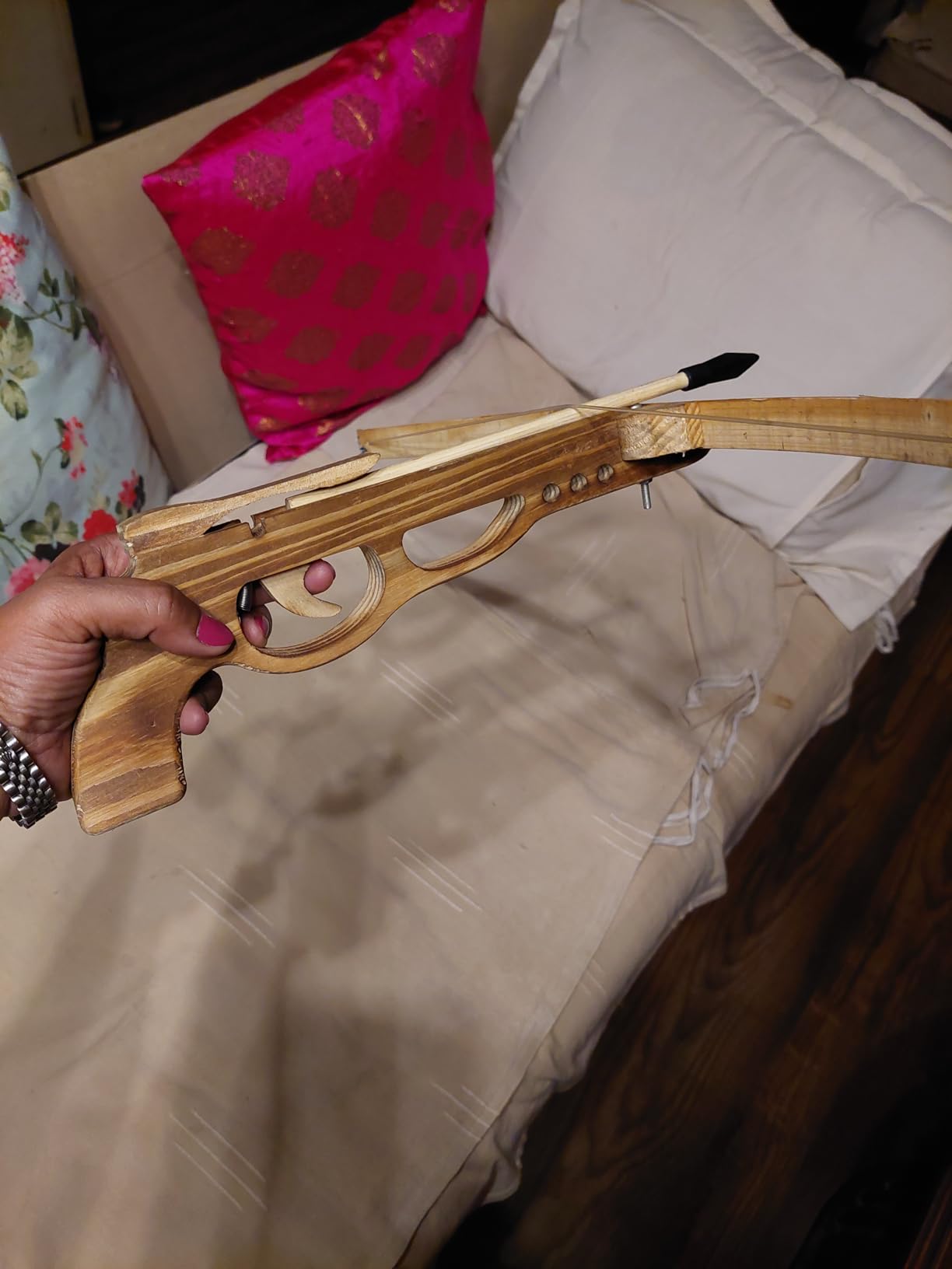 ViaZAID Wooden Toy Crossbow - Handmade Bow and Arrow for Kids Archery ...