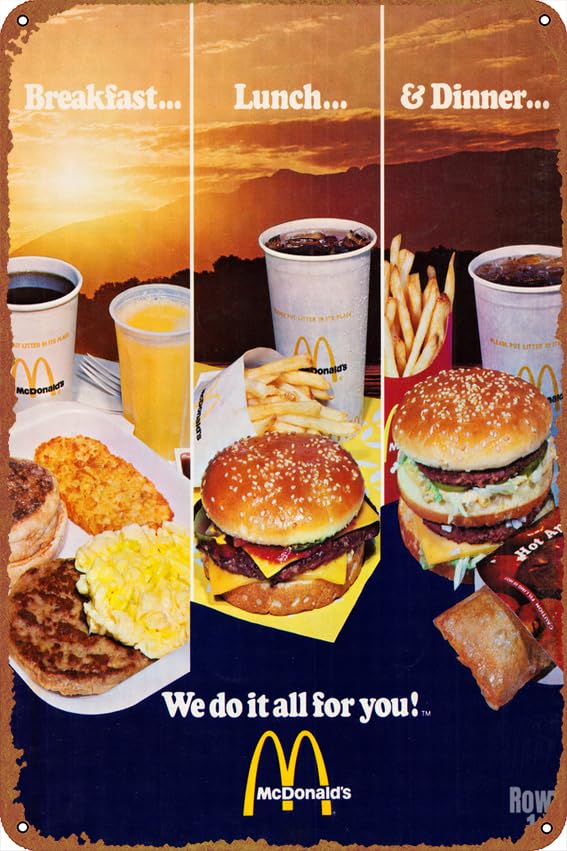 Amazon.com : 1977 McDonalds Retro Ad Poster Game Poster - Creative Tin ...