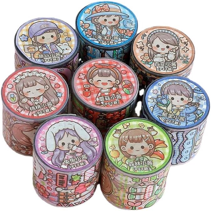 Amazon.com: 8 Rolls Washi Tape Set, Preppy Cute Floral Washi Tape, Cute ...