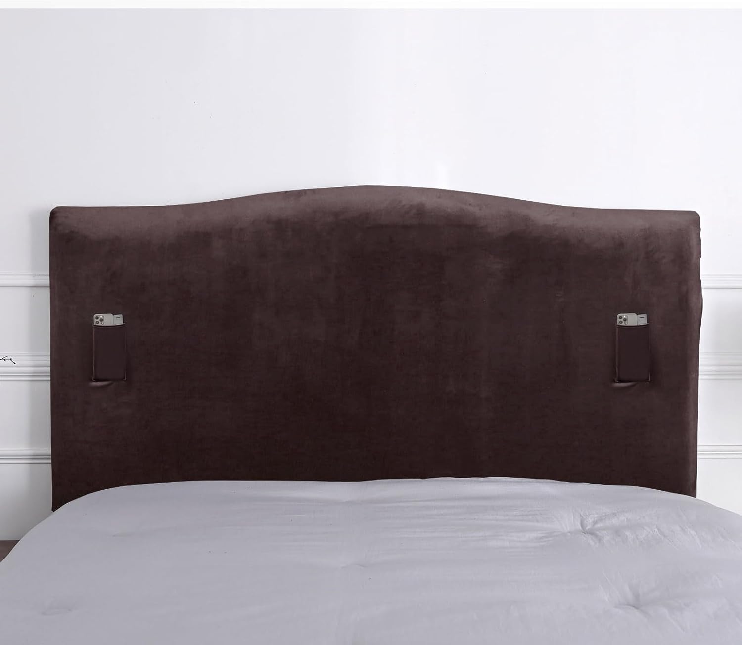 Amazon.com: WOMACO Headboard Cover for Queen Bed, Stretch Velvet Head ...