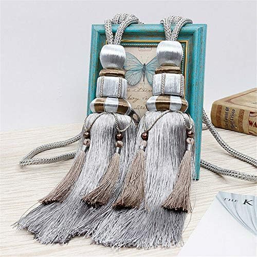 ZHMF 1 Pair Curtain Tiebacks Holdbacks Clip Binding Rope Tie Backs ...