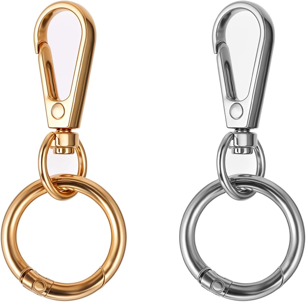 Amazon.com: Gold Keychain Clip Snap Hooks with Key Rings Car Keychain ...