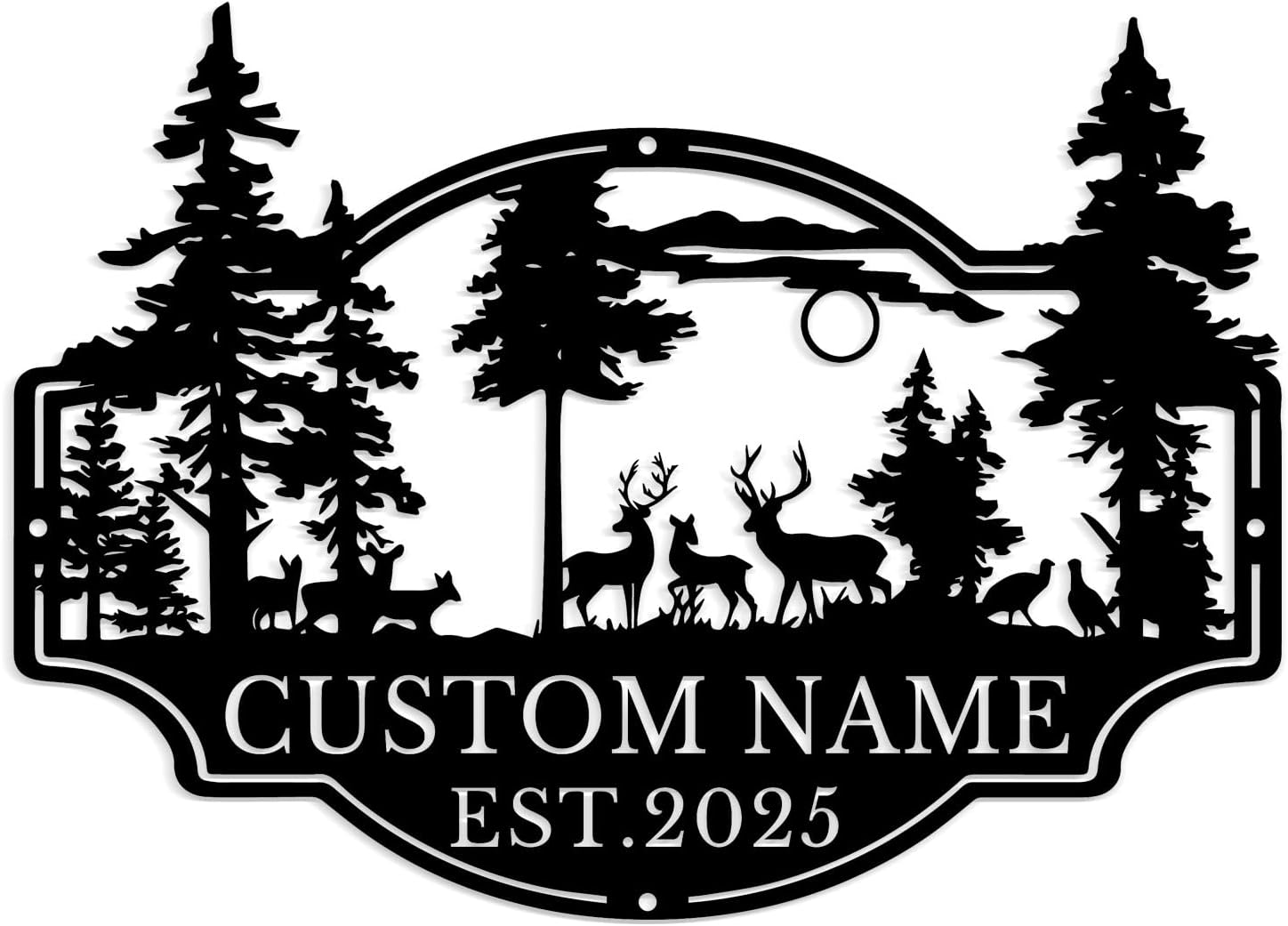 Amazon.com: Custom Deer Name Sign, Personalized Deer Head Metal Wall ...