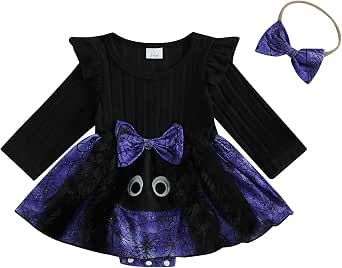 Amazon.com: Yccutest Newborn Halloween Romper Dress Baby Girl Spider ...