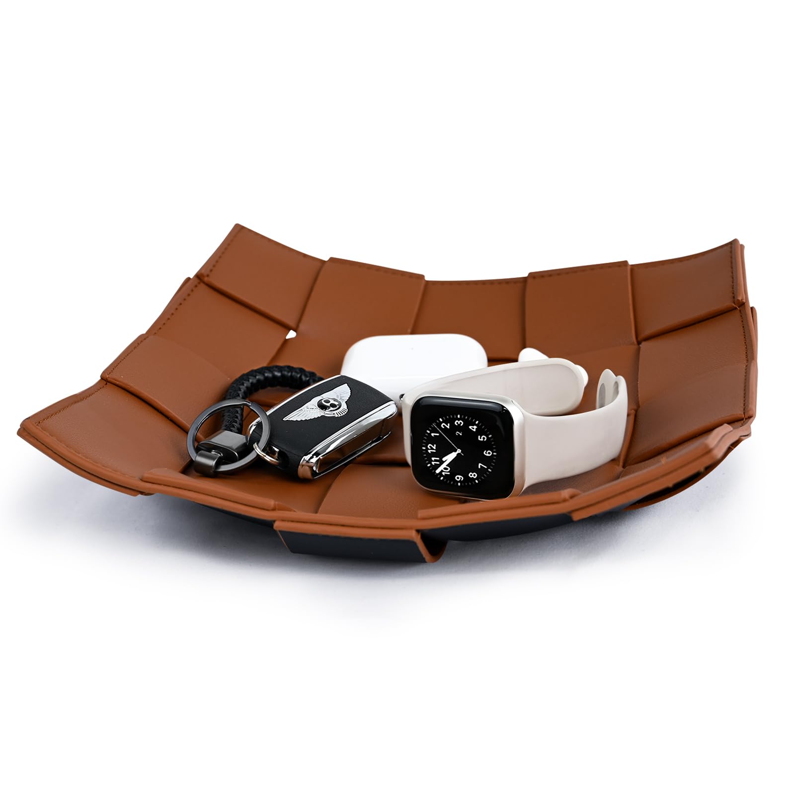 Amazon.com: Valet Tray PU Leather Key Holder Bowl for Men Entryway ...