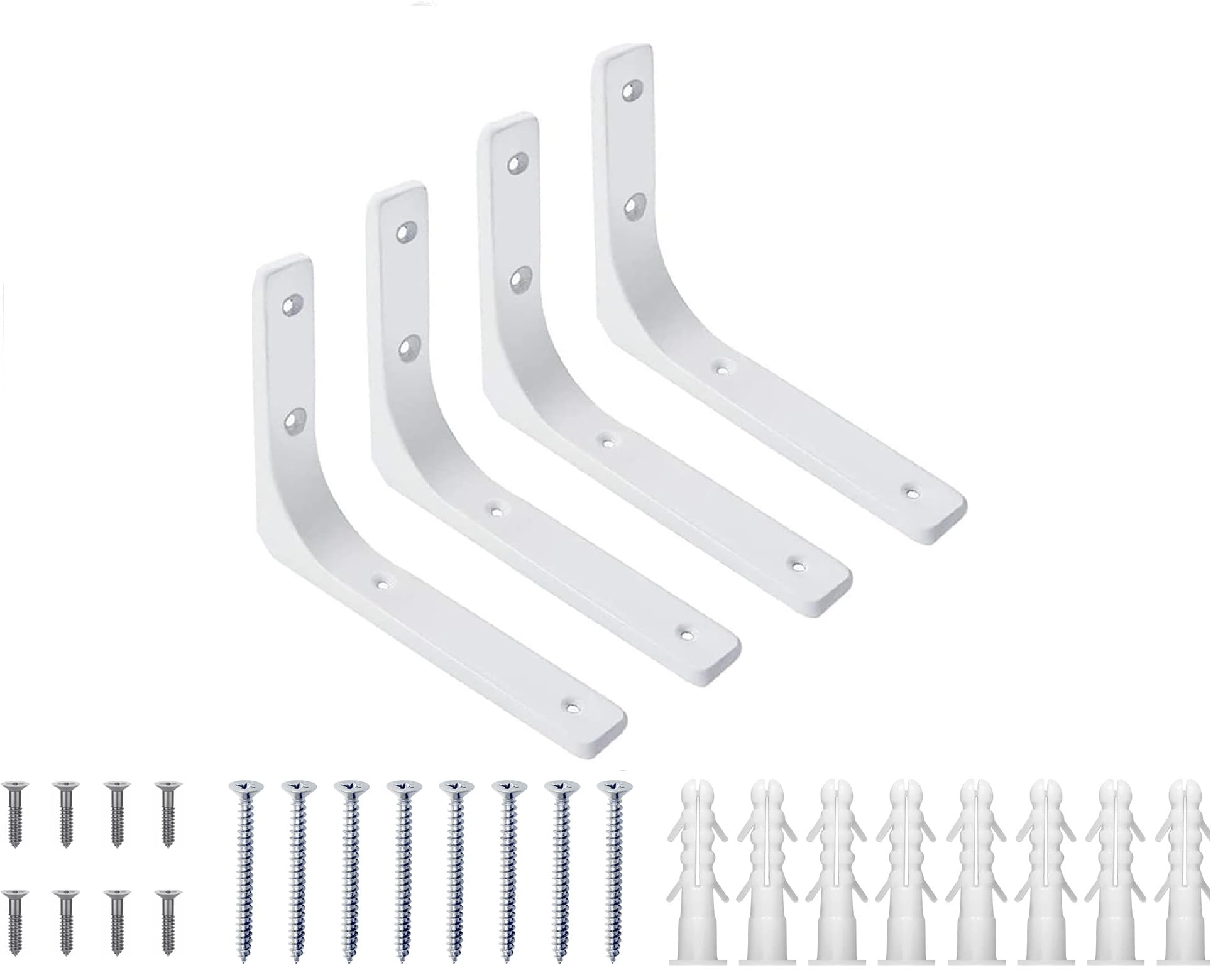 Buy JOI WORLD Shelf Brackets White 4 Pcs 12 Inch Premium Right Angle ...