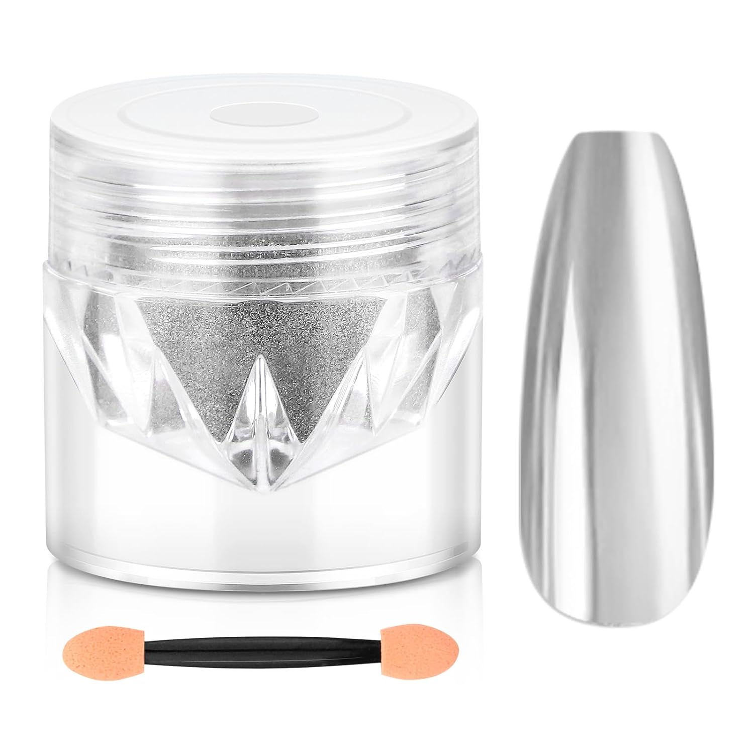 Amazon.com : Saviland Silver Chrome Nail Powder - 1g Metallic Mirror ...