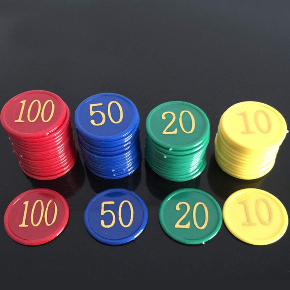 Toyvian 80Pcs Plastic Bingo Chip, Number 10/20/50/100 Round Learning ...