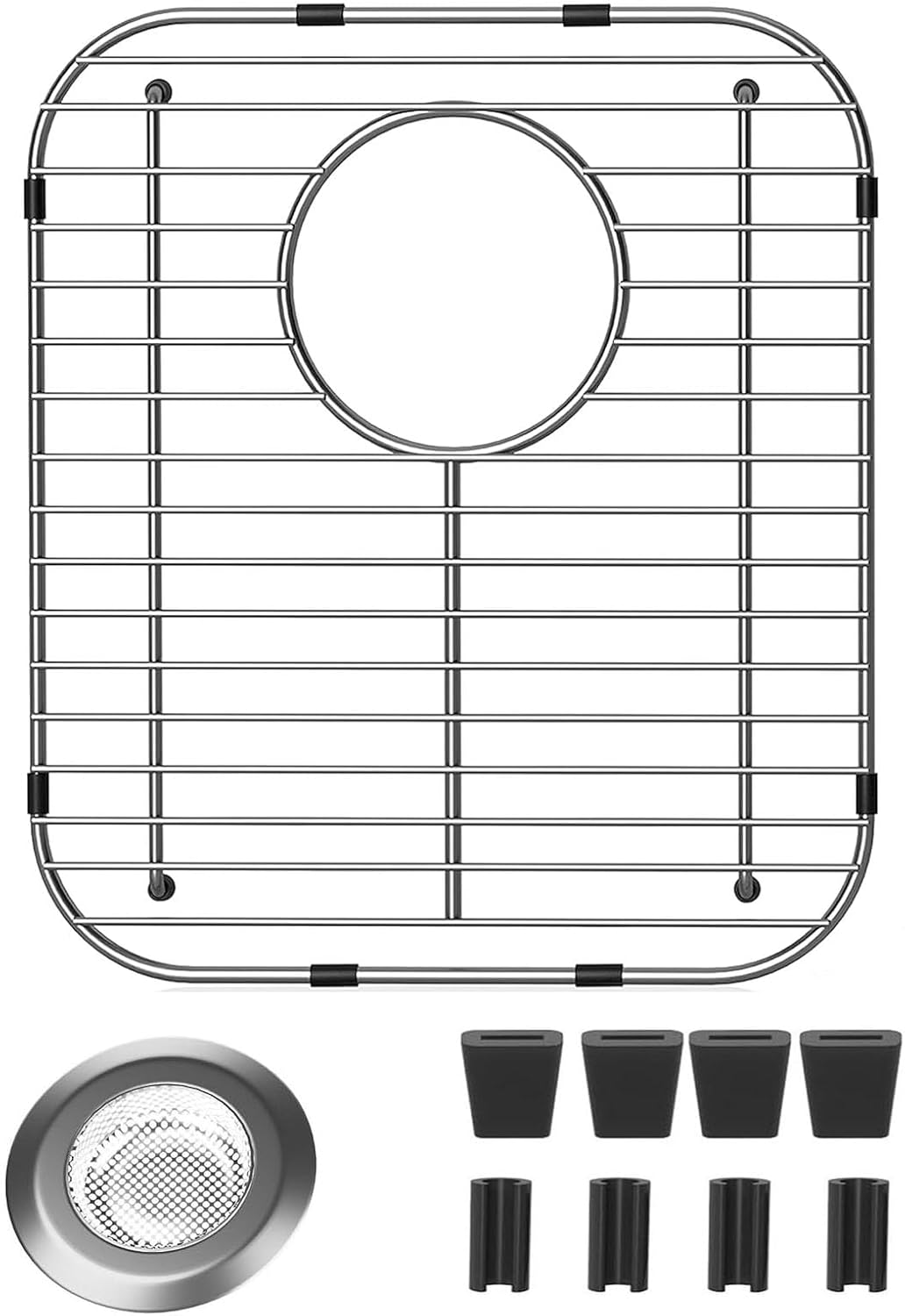 13.2" x 11.6" Stainless Steel Kitchen Sink Grid, Sink Protectors With ...