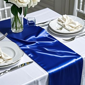 Amazon.com: Satin Royal Blue Table Runners 10 Pack for Wedding Parties ...