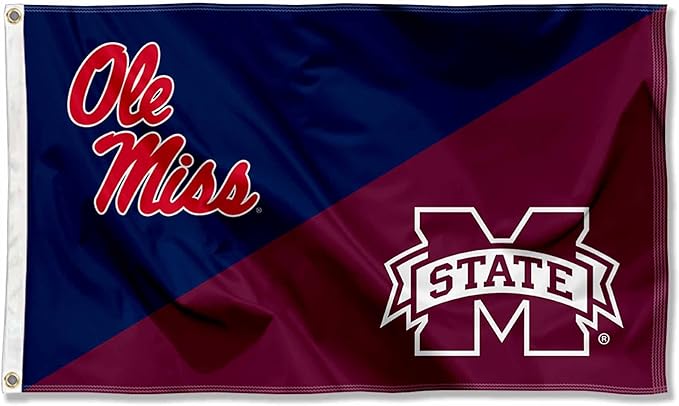 Amazon.com : Ole Miss vs Mississippi State House Divided 3x5 Flag ...