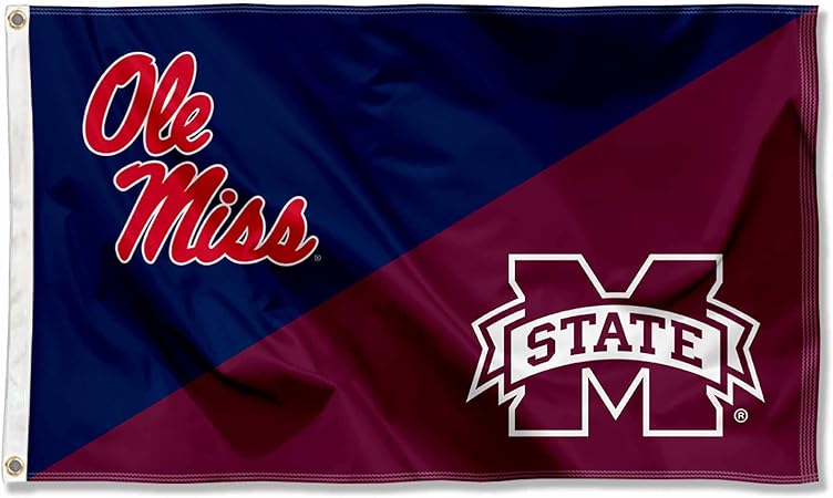 Amazon.com : Ole Miss vs Mississippi State House Divided 3x5 Flag ...