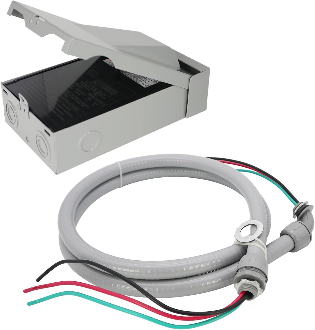 1/2" 4FT, 10THHN Wire-Non-Metallic Connectors, A/C Hook-up Whip Kit,A/C ...