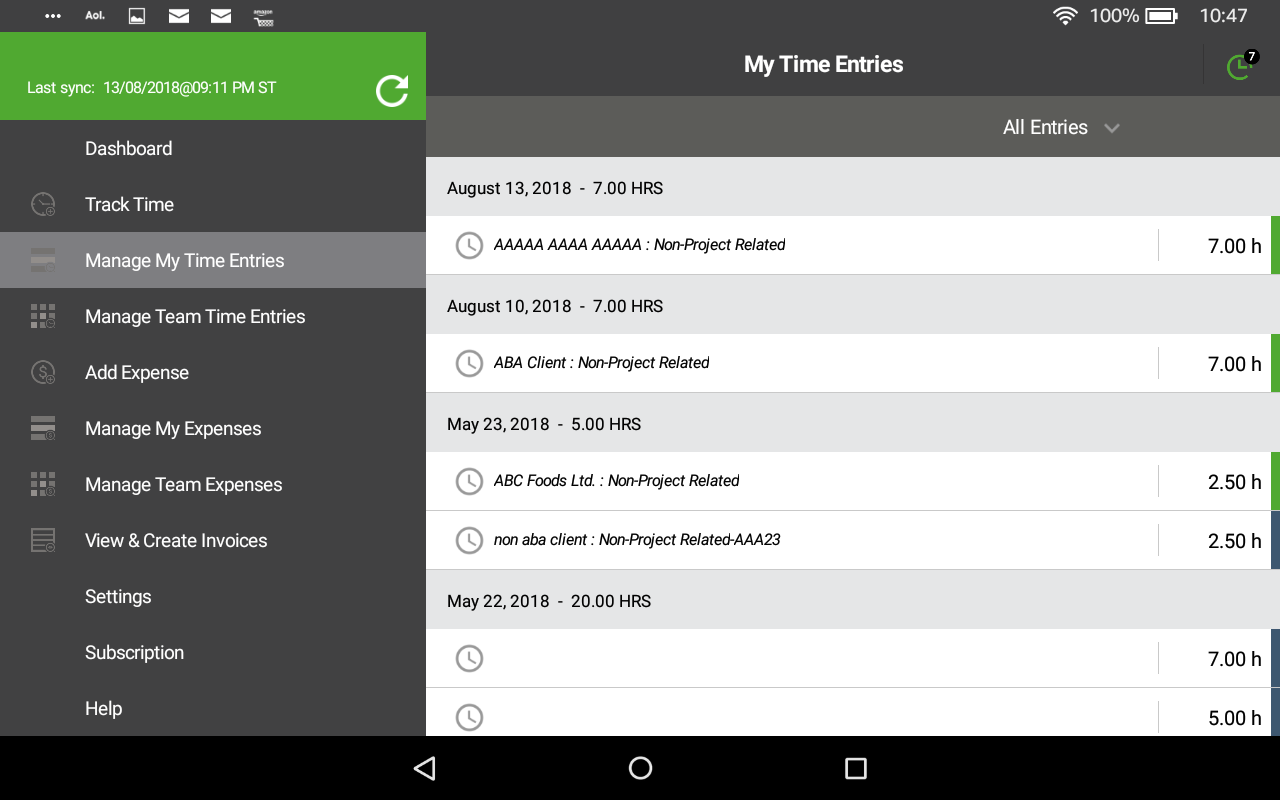 Time Tracker by eBillity - App on Amazon Appstore