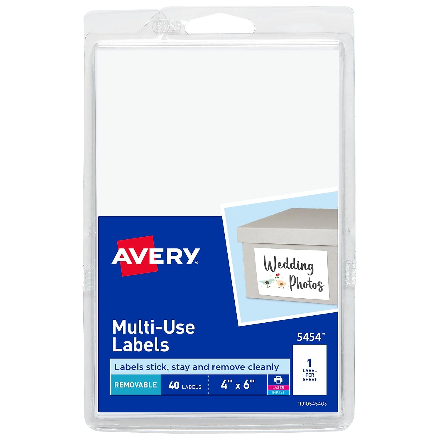 Amazon.com : Avery 05454 Removable Multi-Use Labels, 4-Inch x 6-Inch ...