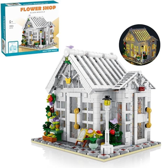 Amazon.com: Flower House Building Set, SANCO Garden House Building Toy ...