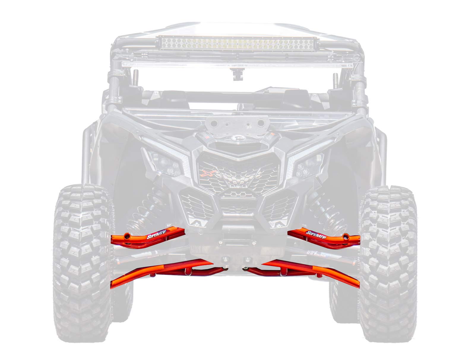 Buy SuperATV 64" Wide Red Front A-Arms for 2017+ Can-Am Maverick X3 ...