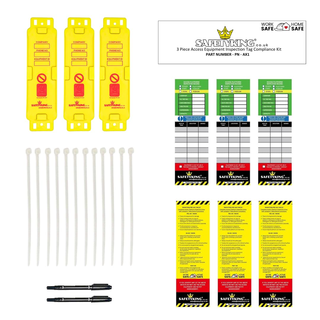 SAFETYKING® | Access Platform Inspection Tag 3 Holders - 6 Inserts ...