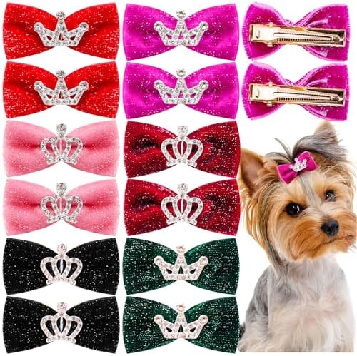 Amazon.com : Crown Hair Clips 2 Pcs Dog Tiara For Small Dogs, Crystal ...
