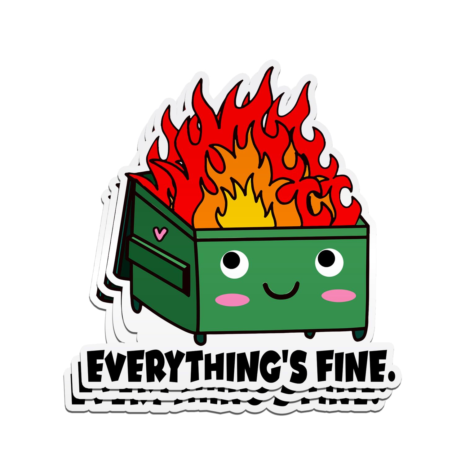 Amazon.com: (3PCS) Dumpster Fire Meme Sticker Funny Humorous I'm Fine ...