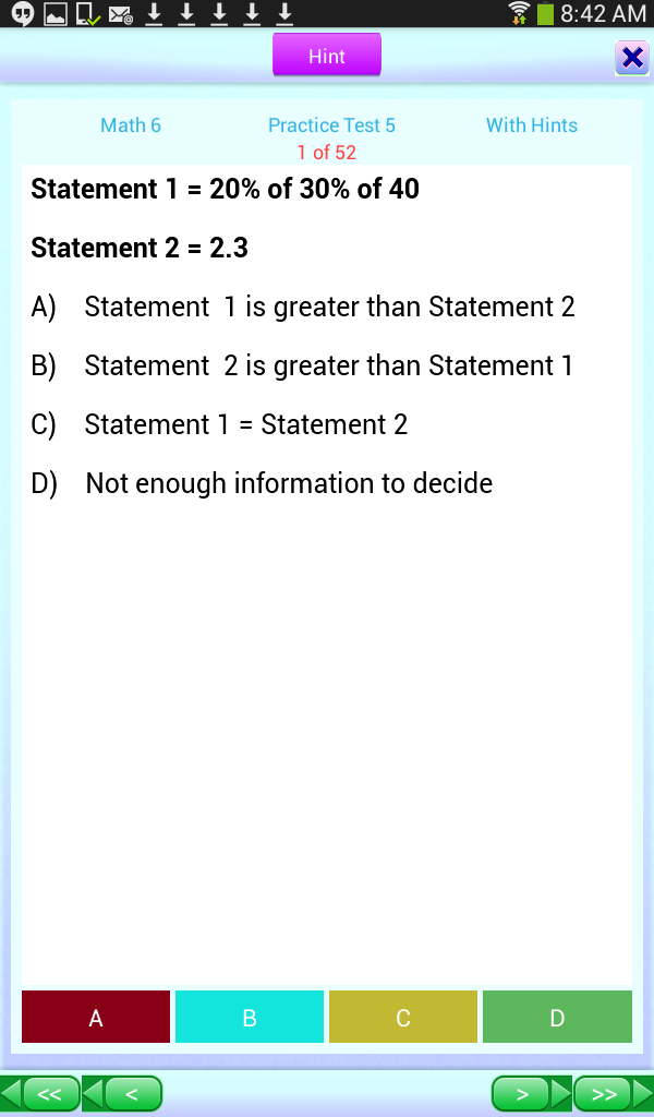 Math Grade 6 Practice Tests with Video Hints-Amazonアプリストアのアプリ