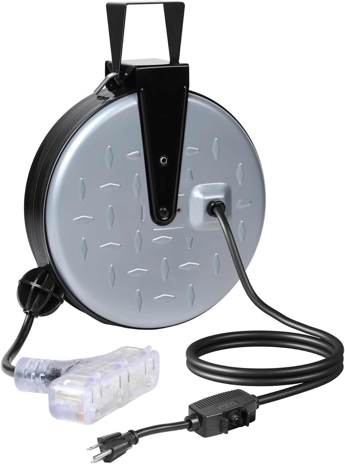 TREEWELL 30 Ft Retractable Extension Cord Reel,16AWG/3C SJTW Power Cord ...