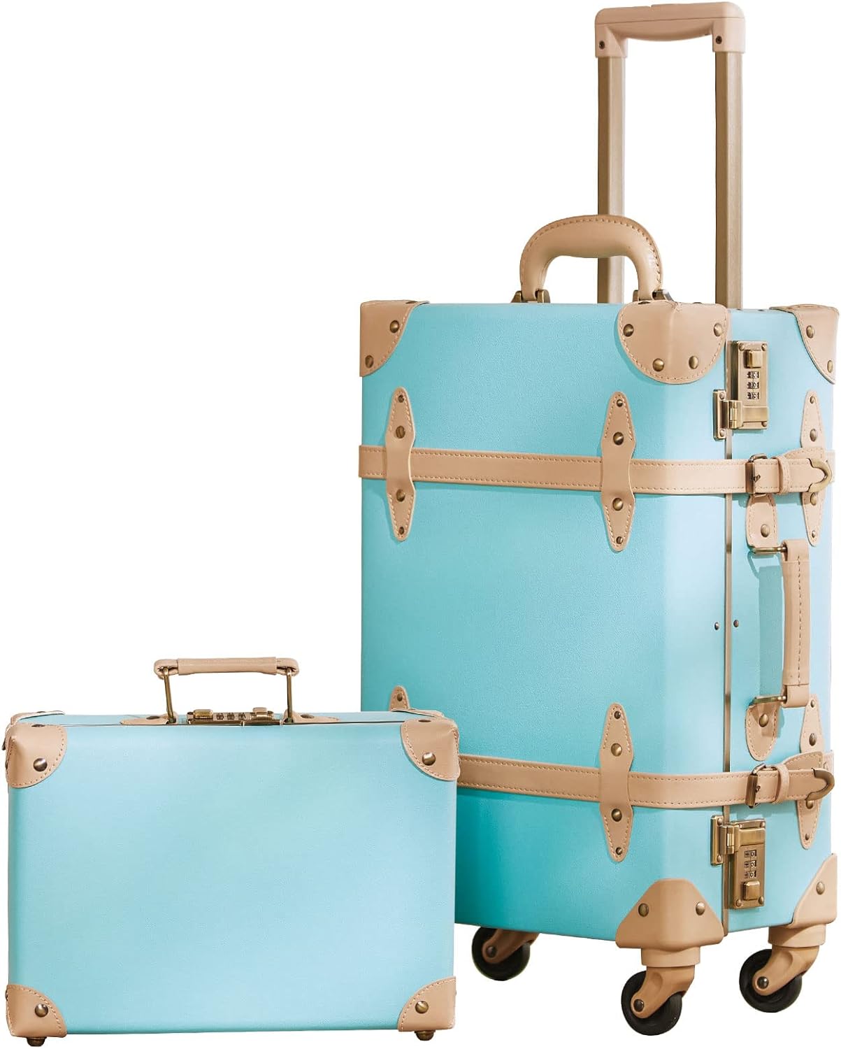 Amazon.com | urecity Vintage Suitcase Set for Women, Vintage Luggage ...