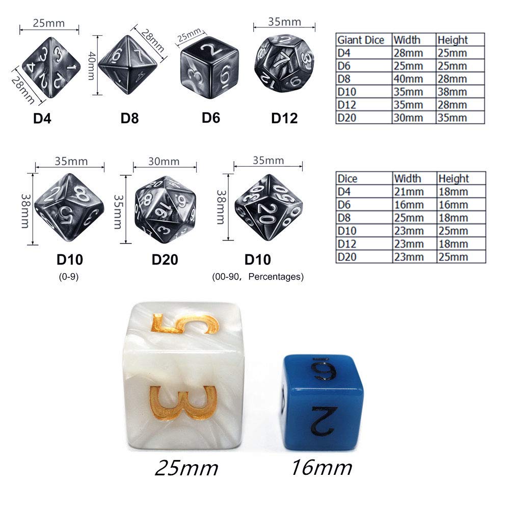 Snapklik.com : Dice- 25mm DND RPG Dice Set For Dungeons And Dragons D&D ...