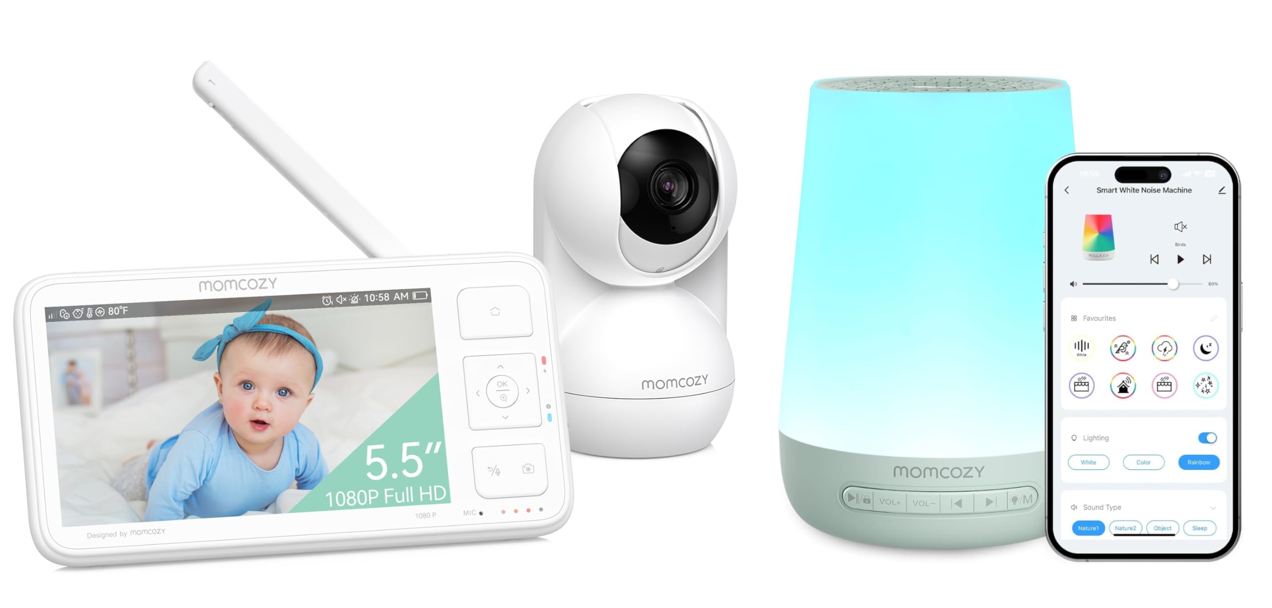 Amazon.com: Baby Sound Machine, Momcozy White Noise Machine & Momcozy ...
