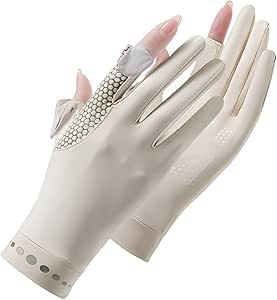 Women's Sun Protective Gloves- UPF 50+ UV Sun Protection Quick Dry Anti Slip Driving Gloves ...
